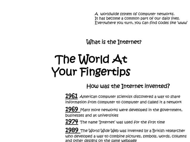 The World At Your Fingertips | PPT