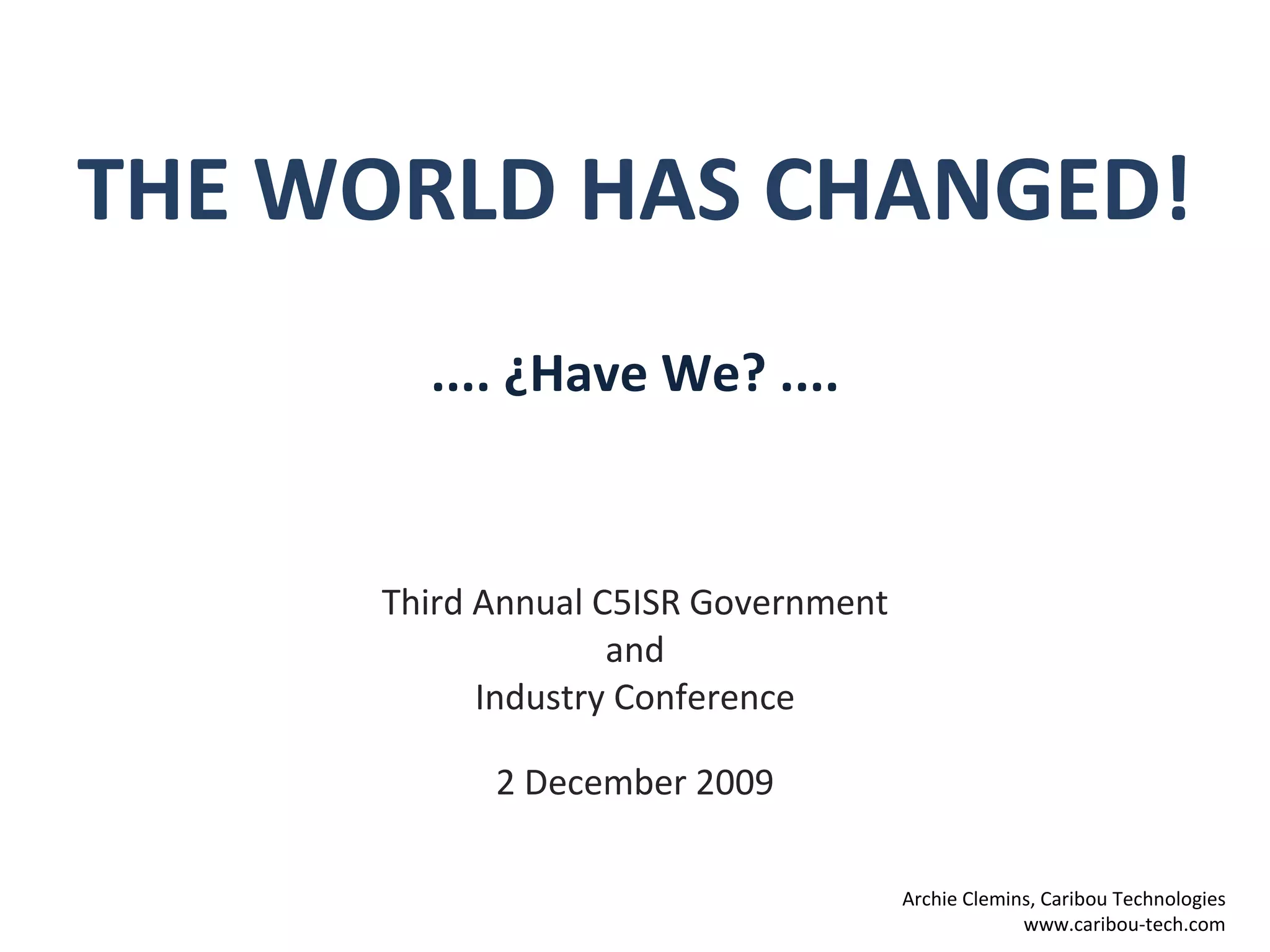 The World Has Changed! | PPT
