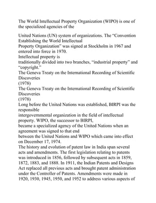 TThe World Intellectual Property Organization (WIPO) is one of the ...