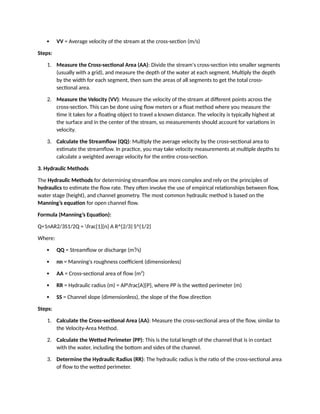 The World Meteorological Organization stream flow estimation.docx