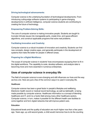 The World of Computer Science_ A Guide to its Essence and Role in ...