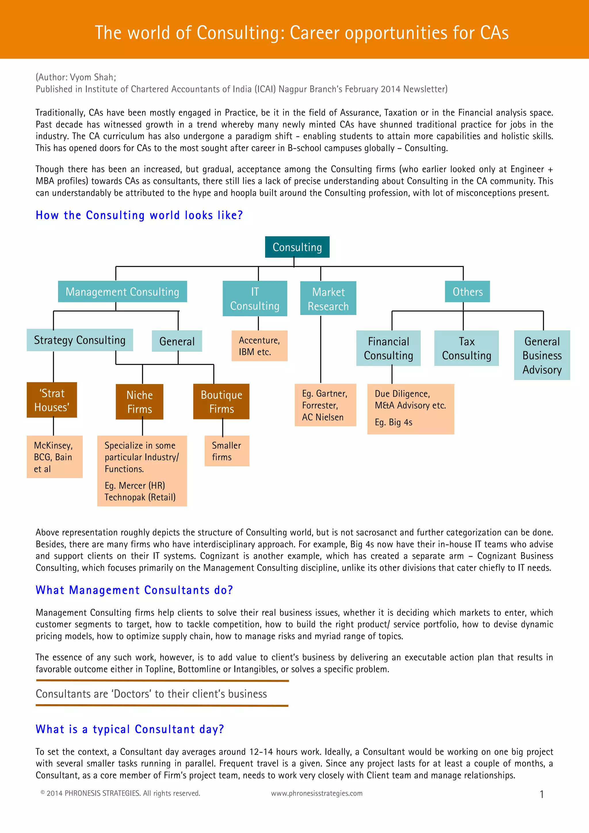 The World of Consulting - Opportunities for CAs | PDF