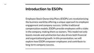 The World Of ESOPs: How they Empower Employees and Fuel Company Success ...
