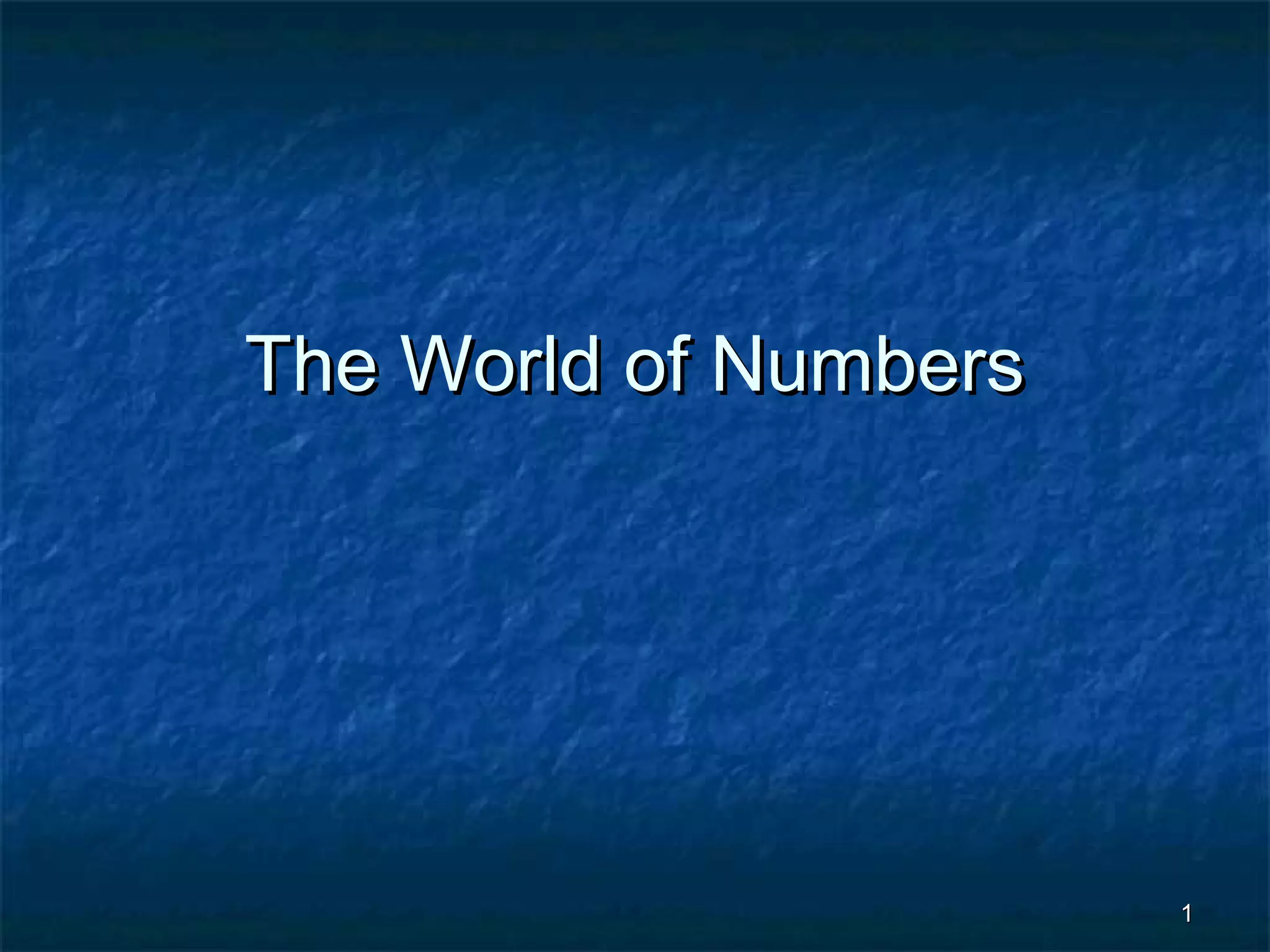 The world of numbers: Introducing Numbers | PPS