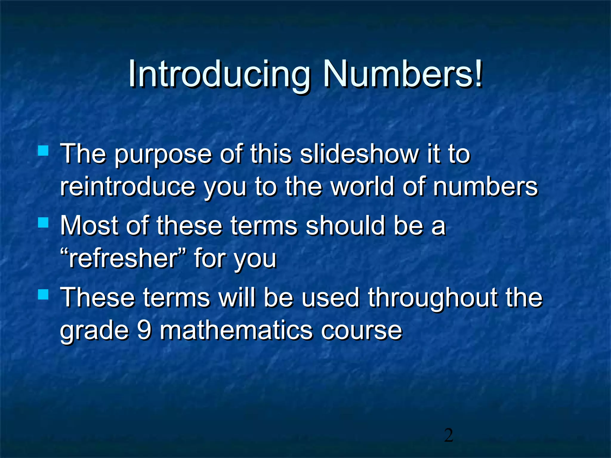 The world of numbers: Introducing Numbers | PPS | Physics | Science