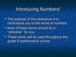 The world of numbers: Introducing Numbers | PPS | Physics | Science