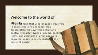 The World of Poetry Education Presentation In Brown Watercolor Style .pptx