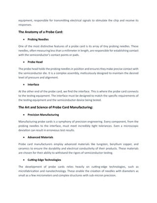 The World of Probe Card Manufacturers' Precision at The Heart of ...