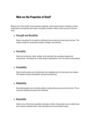 The World of Steel _ Definition, Composition, Types, Properties ...