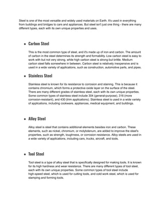 The World of Steel _ Definition, Composition, Types, Properties ...