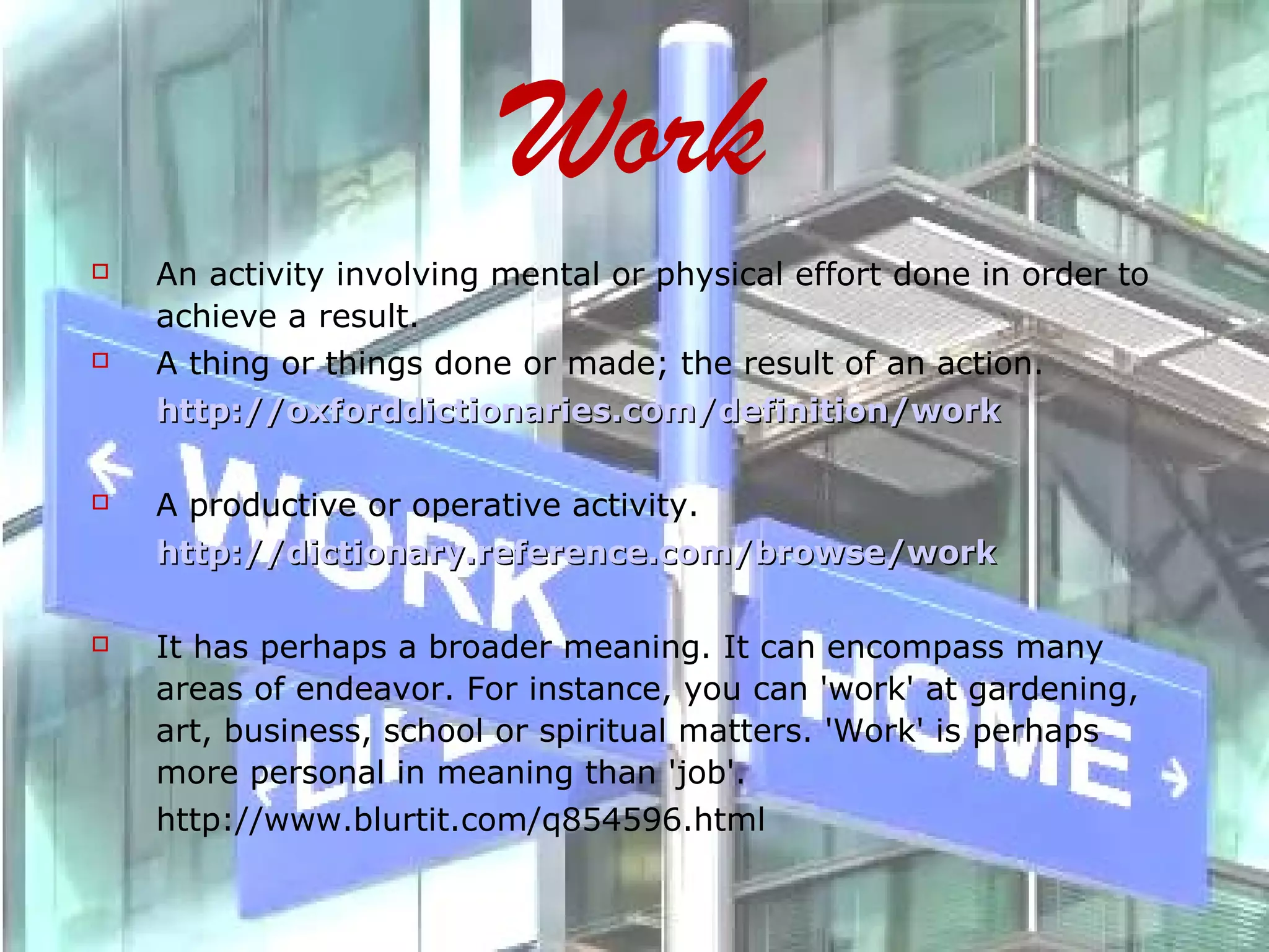 The world of work | PPT