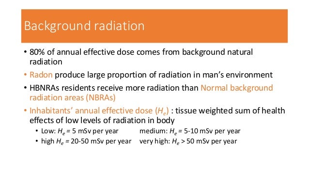 The world’s high background natural radiation areas