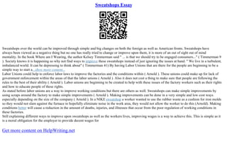 The World’S Sweatshop Essay Examples | PDF