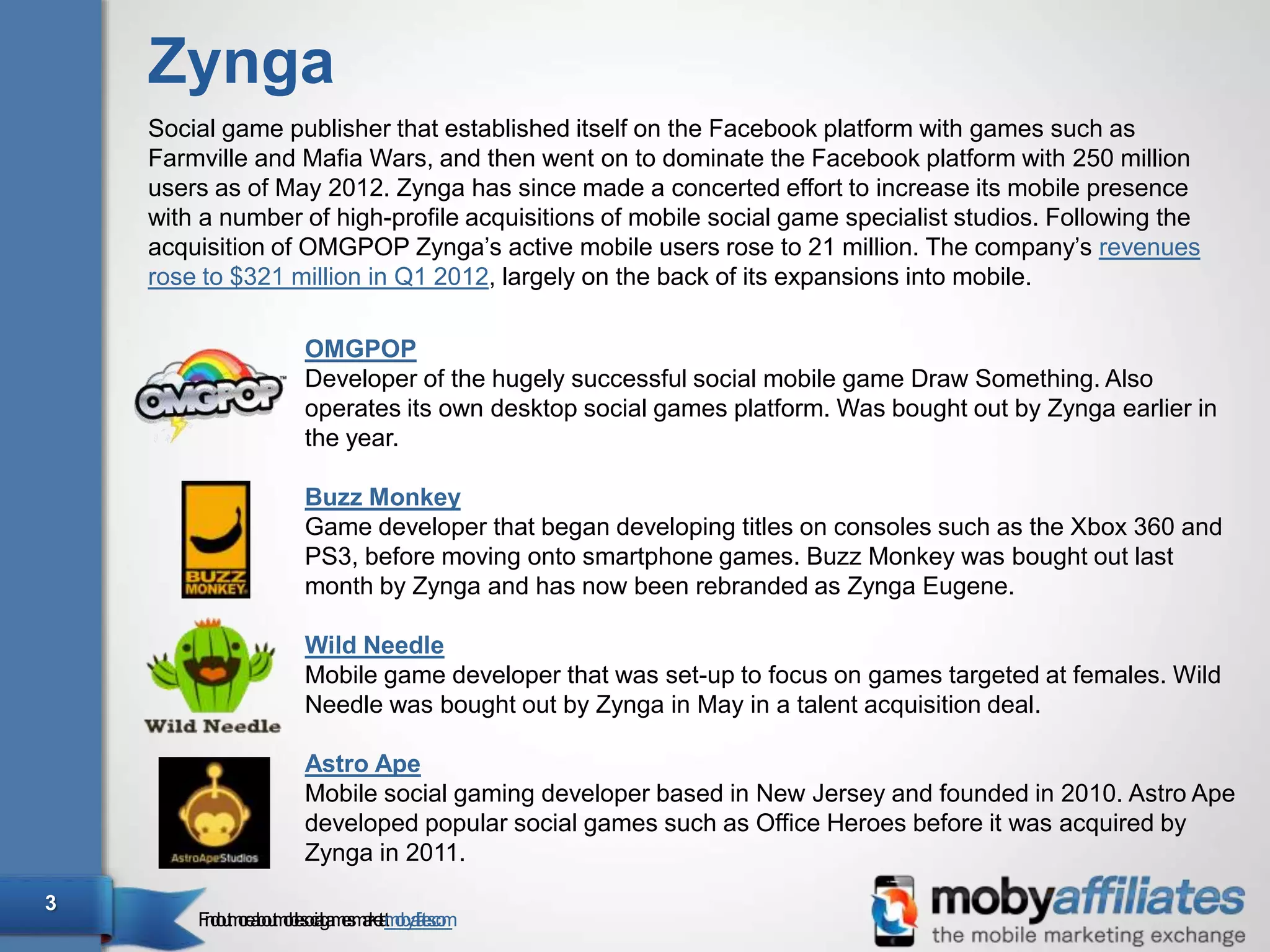 The world's top mobile social games companies | PPT