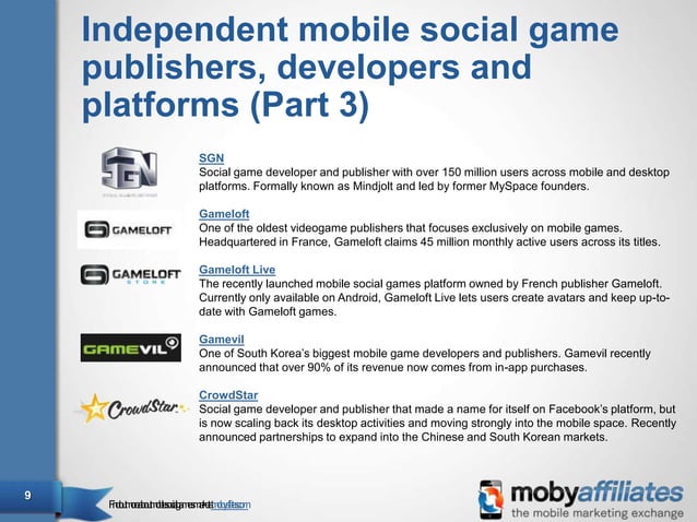 The world's top mobile social games companies | PPT