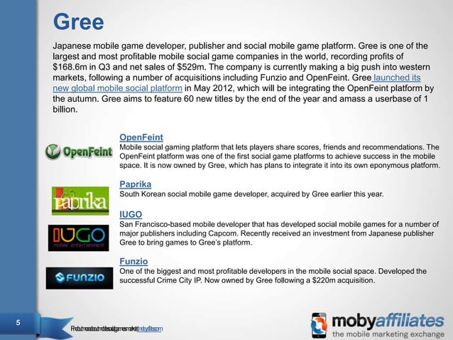 The world's top mobile social games companies | PPT