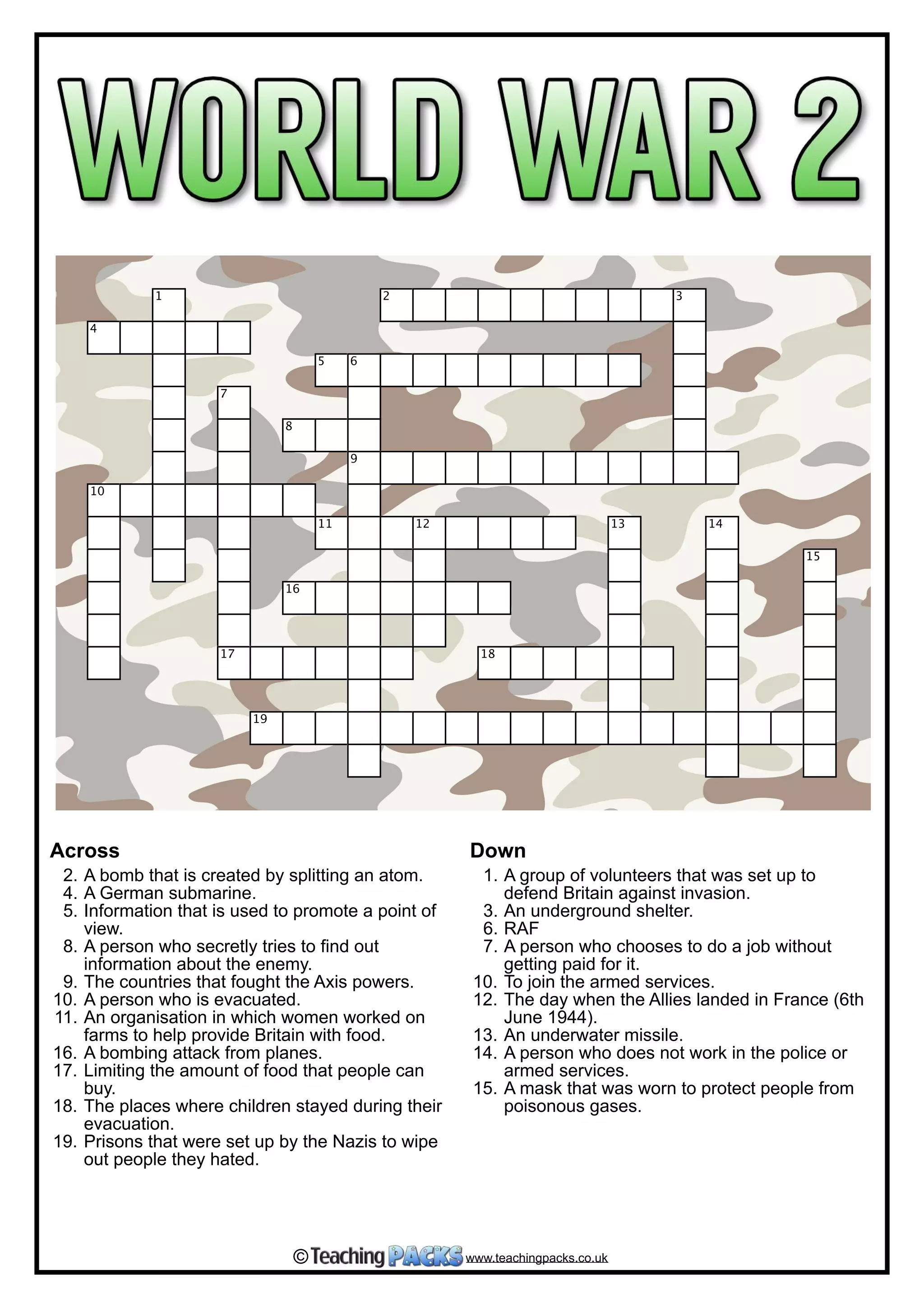 The World War 2 Pack - Teaching Resources | PDF