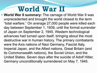 The World War II.pptx | Death, Injury, or Military Conflict | Sensitive ...