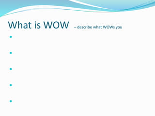 The Wow Factor | PPTX | Food & Drink