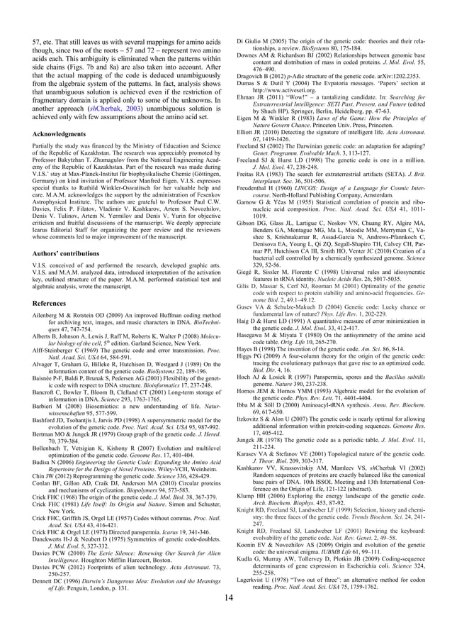 The “wow! signal” of the terrestrial genetic code | PDF