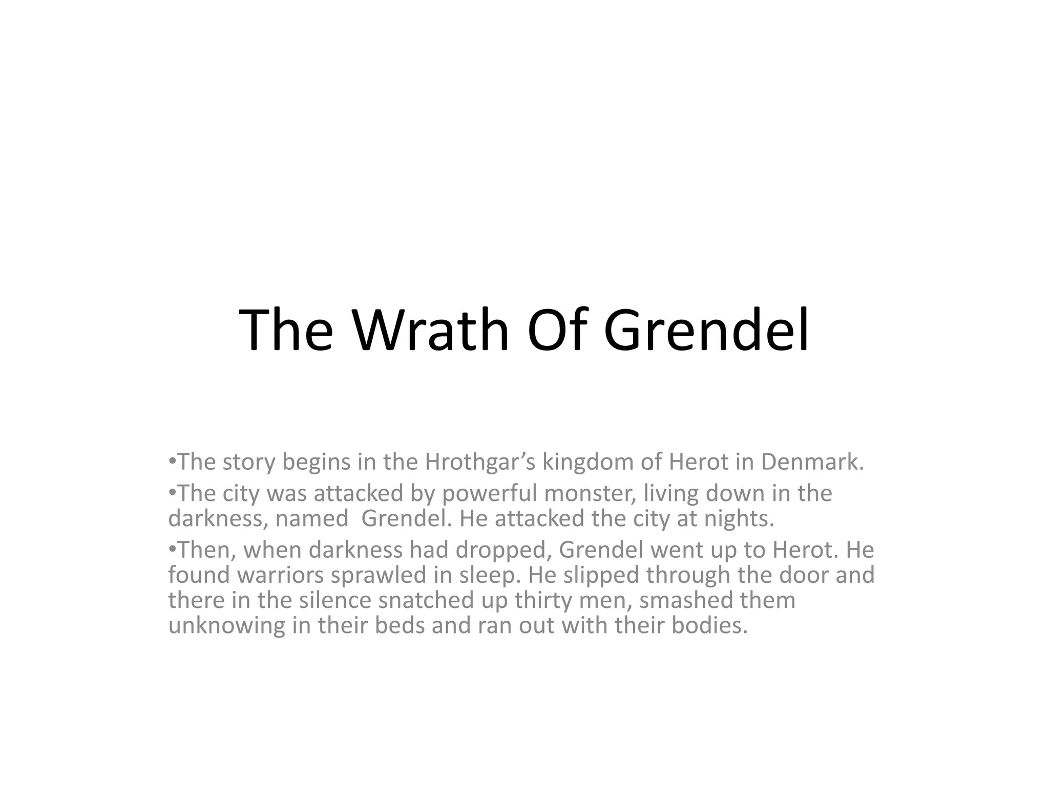 The wrath of grendel | PPTX