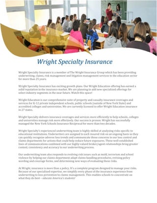 The Wright Insurance Group Informational Packet. | PDF