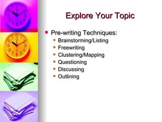 Brief Overview of the Writing Process | PPT