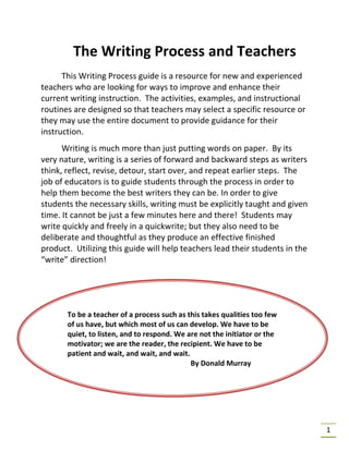 The writing process a writing resource guide final | PDF