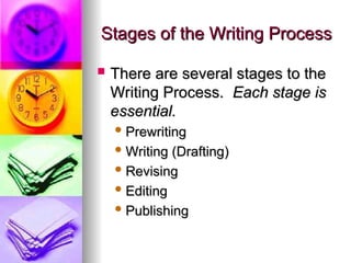 The Writing Process WR - Advanced Reading and Writing.ppt
