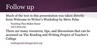 Session 2.1 Writers' Workshop | PPTX