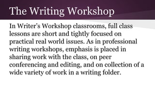 Session 2.1 Writers' Workshop | PPTX