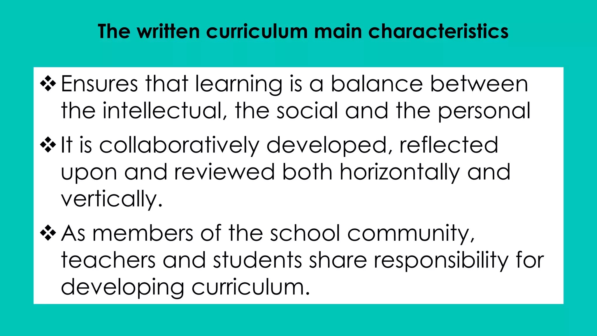 The written curriculum ppp | PPTX