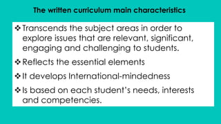 The written curriculum ppp | PPTX