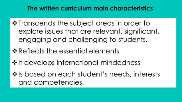 The written curriculum ppp | PPTX