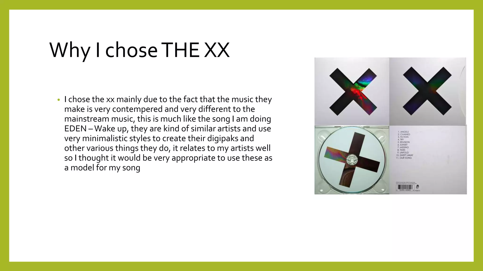 The xx digipak evaluation | PPTX