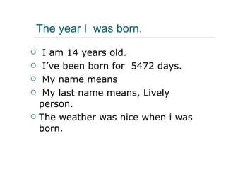 The Year I Was Born Ppt | PPT