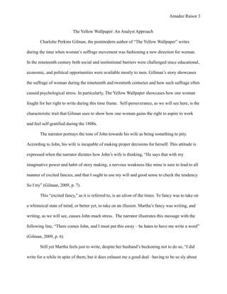 The yellow wallpaper | PDF