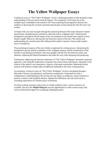 The Yellow Wallpaper Essays.pdf