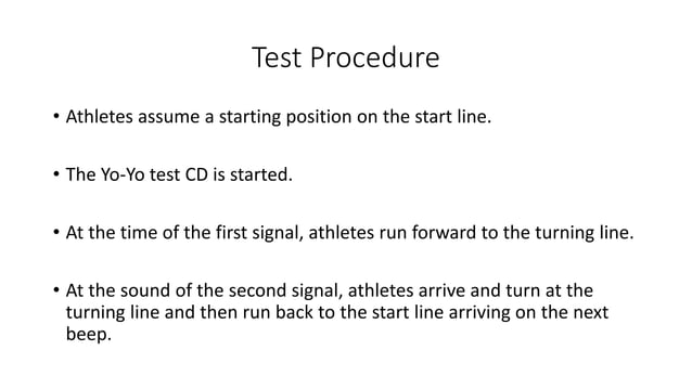 The yo yo intermittent recovery tests | PPT
