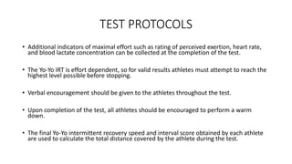 The yo yo intermittent recovery tests | PPTX