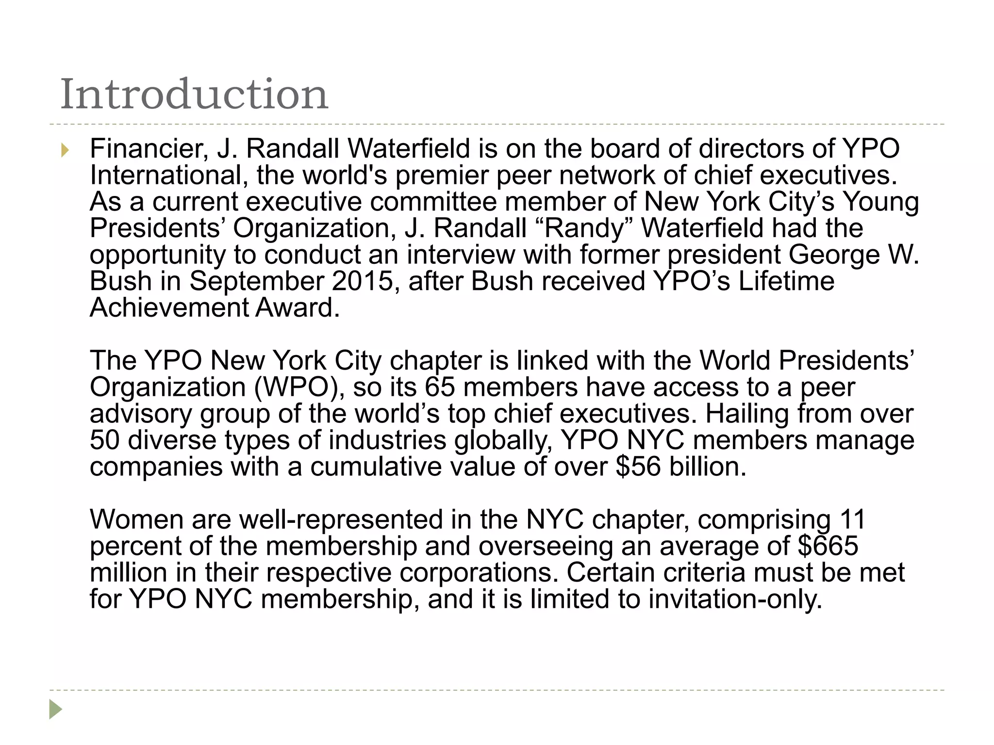 The Young Presidents’ Organization NYC Chapter | PPTX