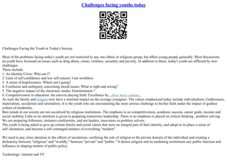 The Youth Of Today Poem Analysis | PPT