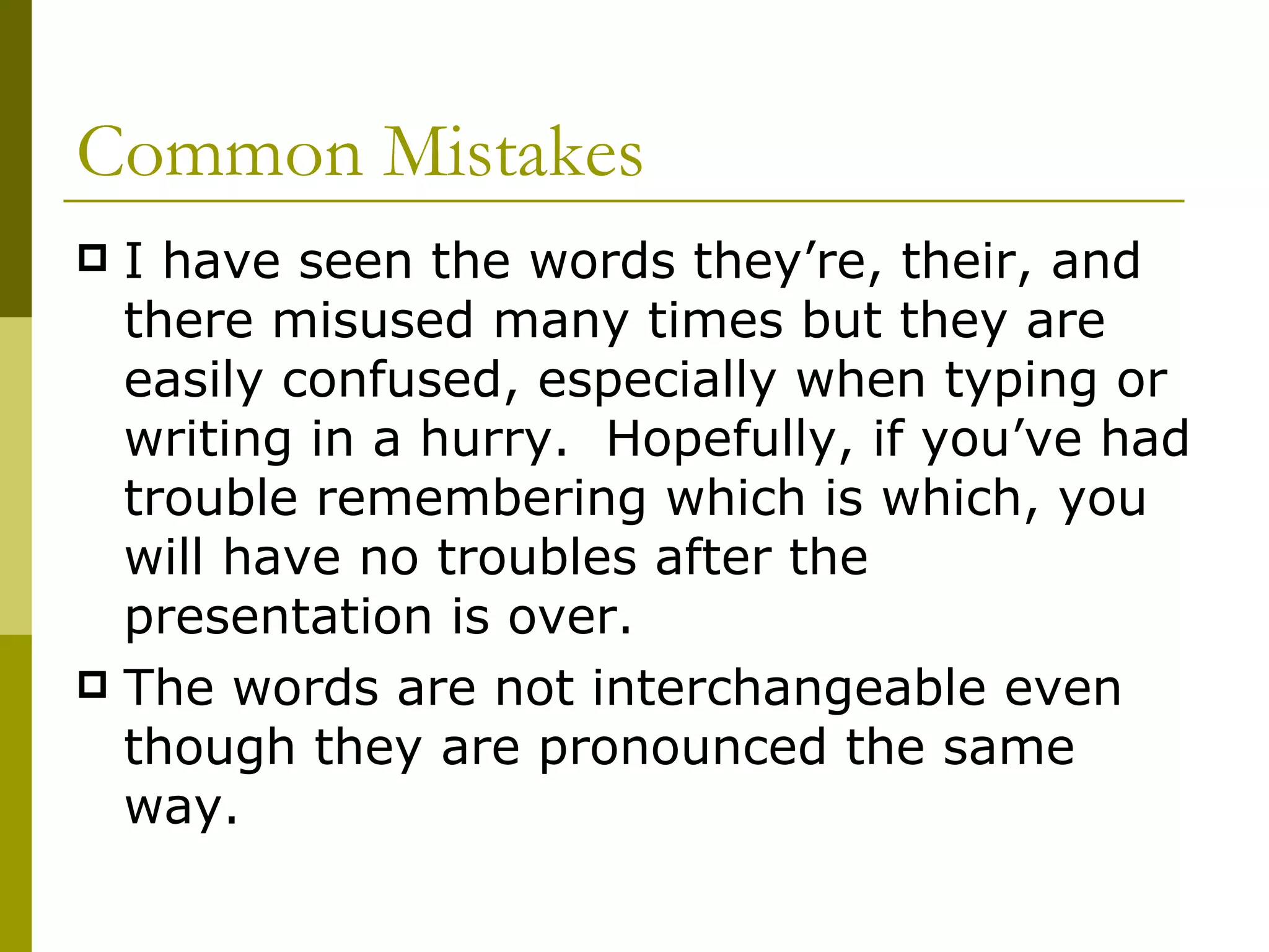 They're, Their, and There presentation | PPT