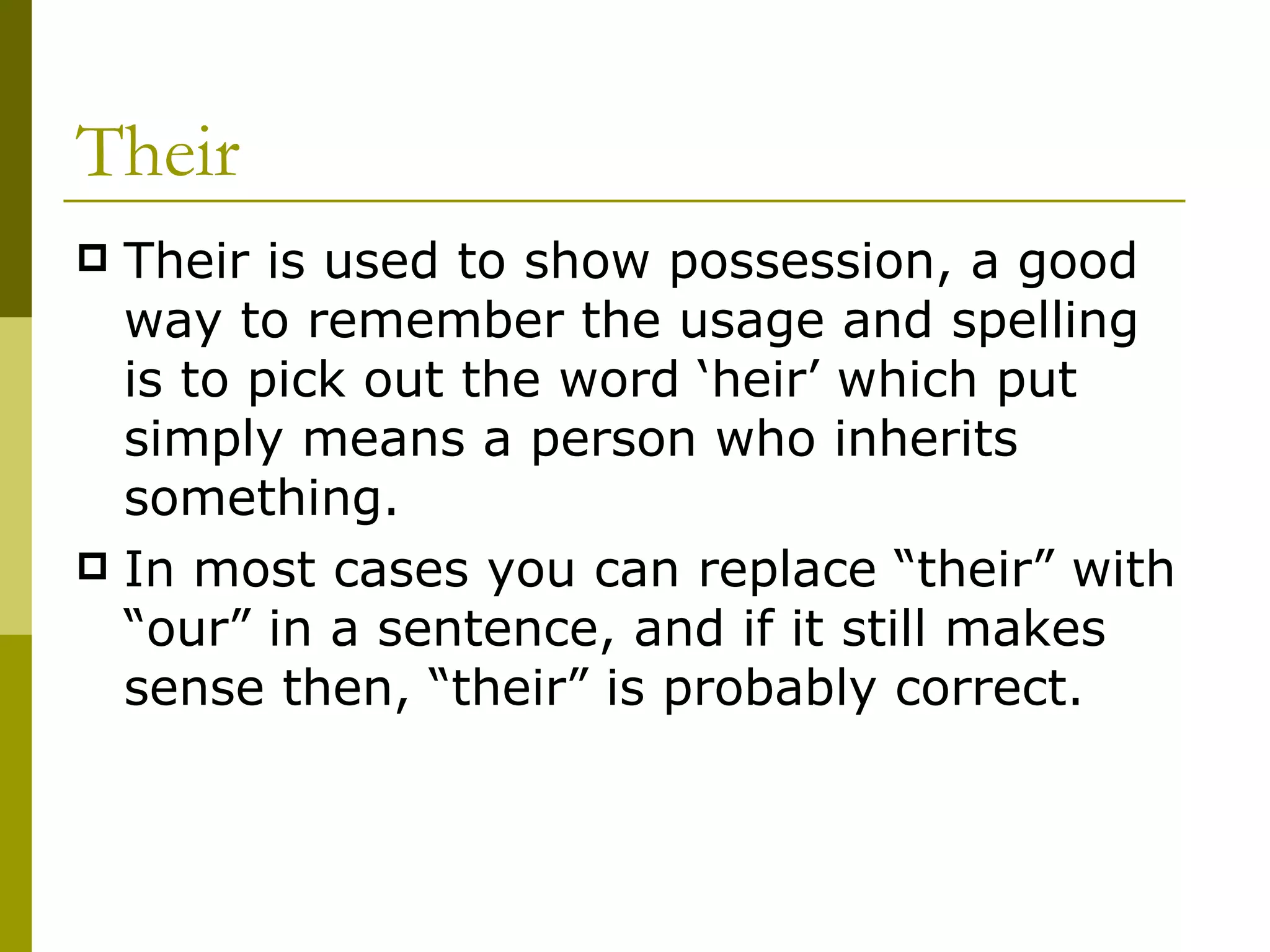 They're, Their, and There presentation | PPT