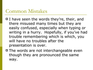 They're, Their, and There presentation | PPT