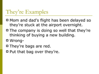 They're, Their, and There presentation | PPT