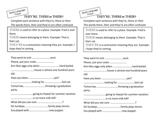 Theyre there their language focus | PPT