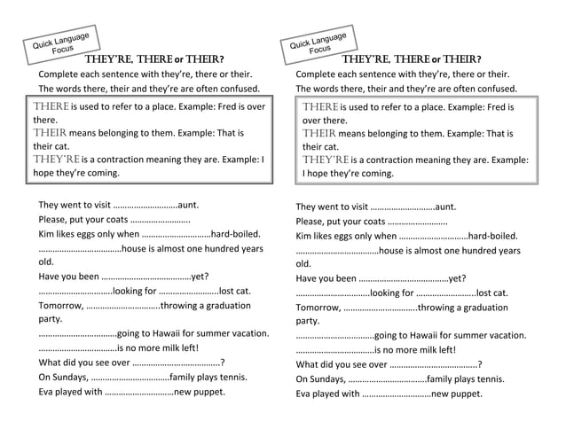 Theyre there their language focus | PPT