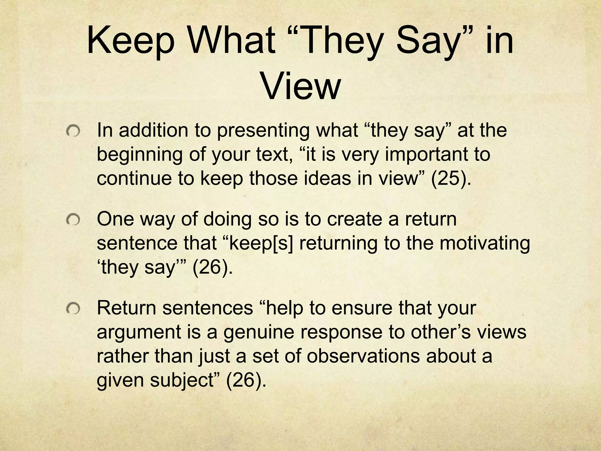 They say, I say ch 1 | PPTX