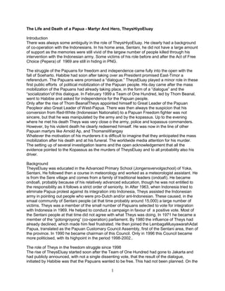 Theys Eluay Martyr and Hero | PDF